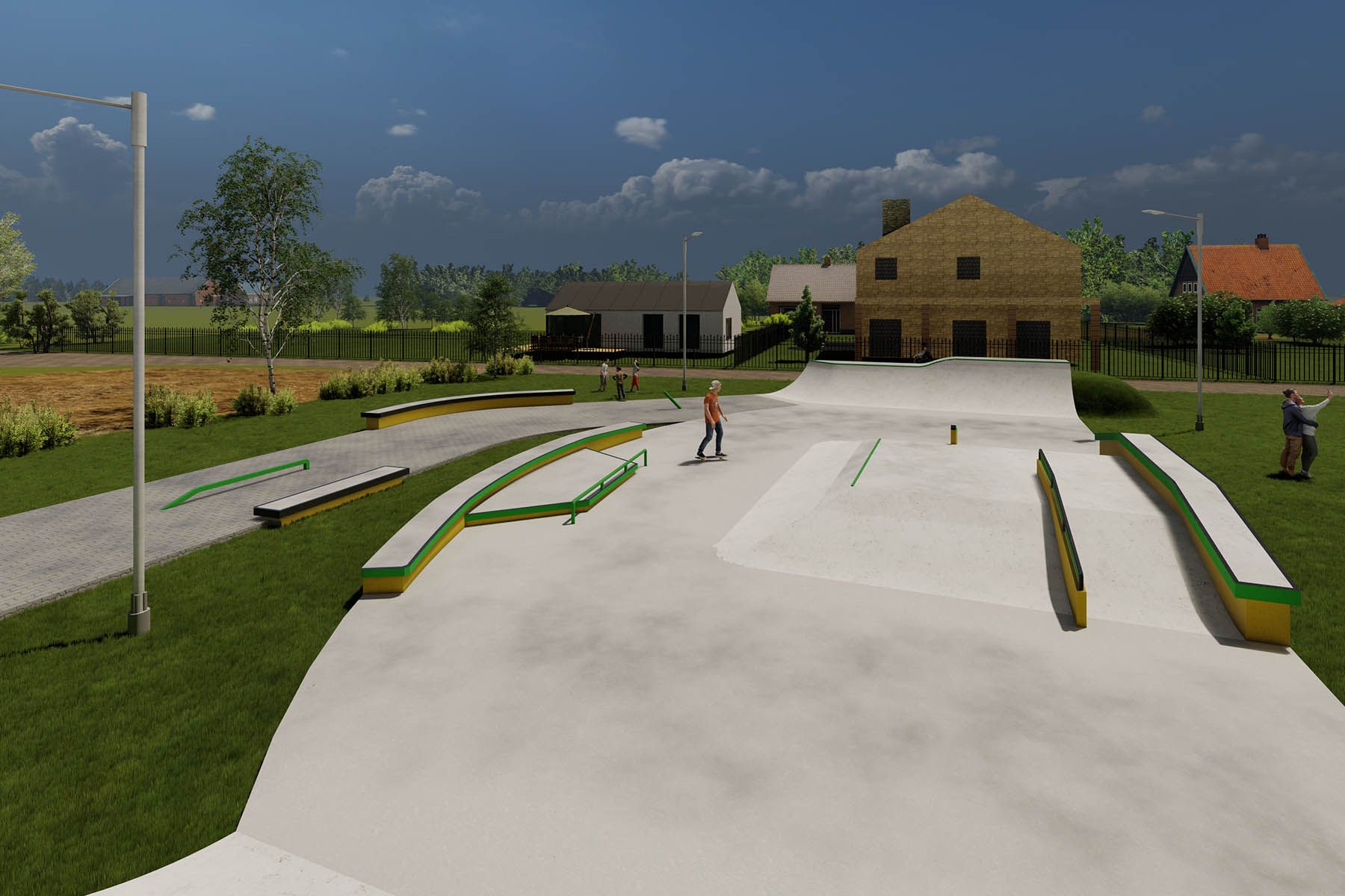 Skatepark - Leszno - Design of concrete and modular skateparks. Slo Concept